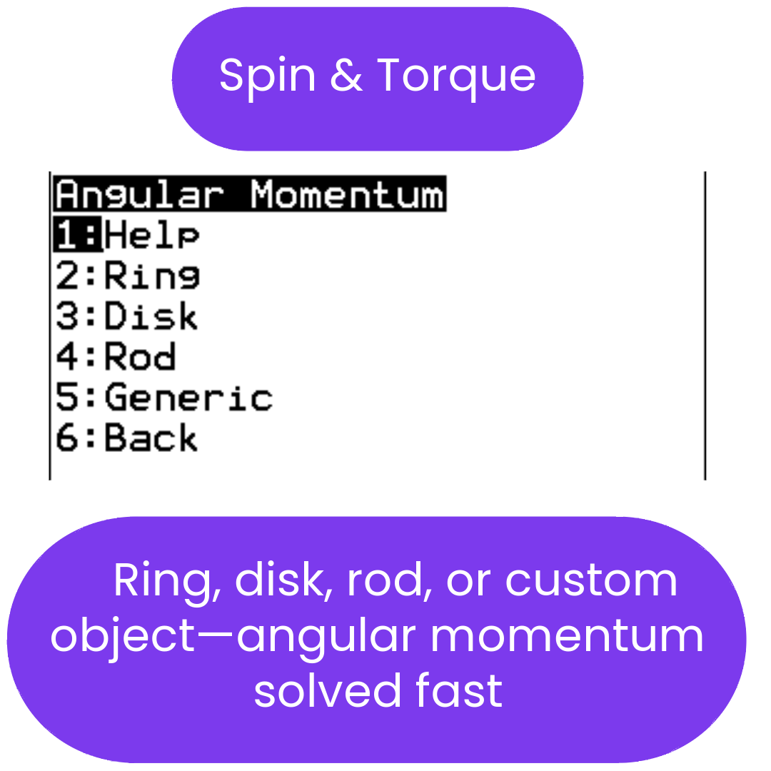 PHYSICS Mechanics SOLVER TI84 Plus CE Programs – mcstutoring.com