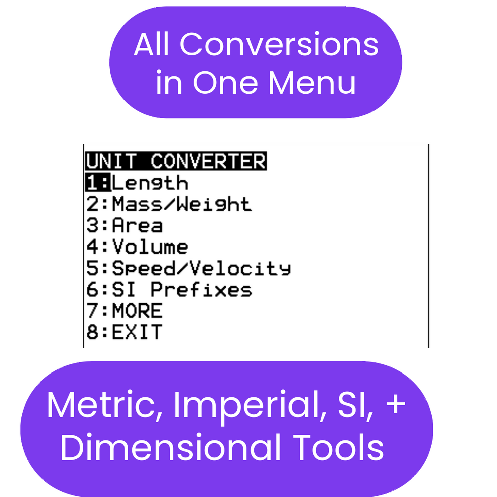 Unit Converter TI84 Plus CE Calculator Program – mcstutoring.com