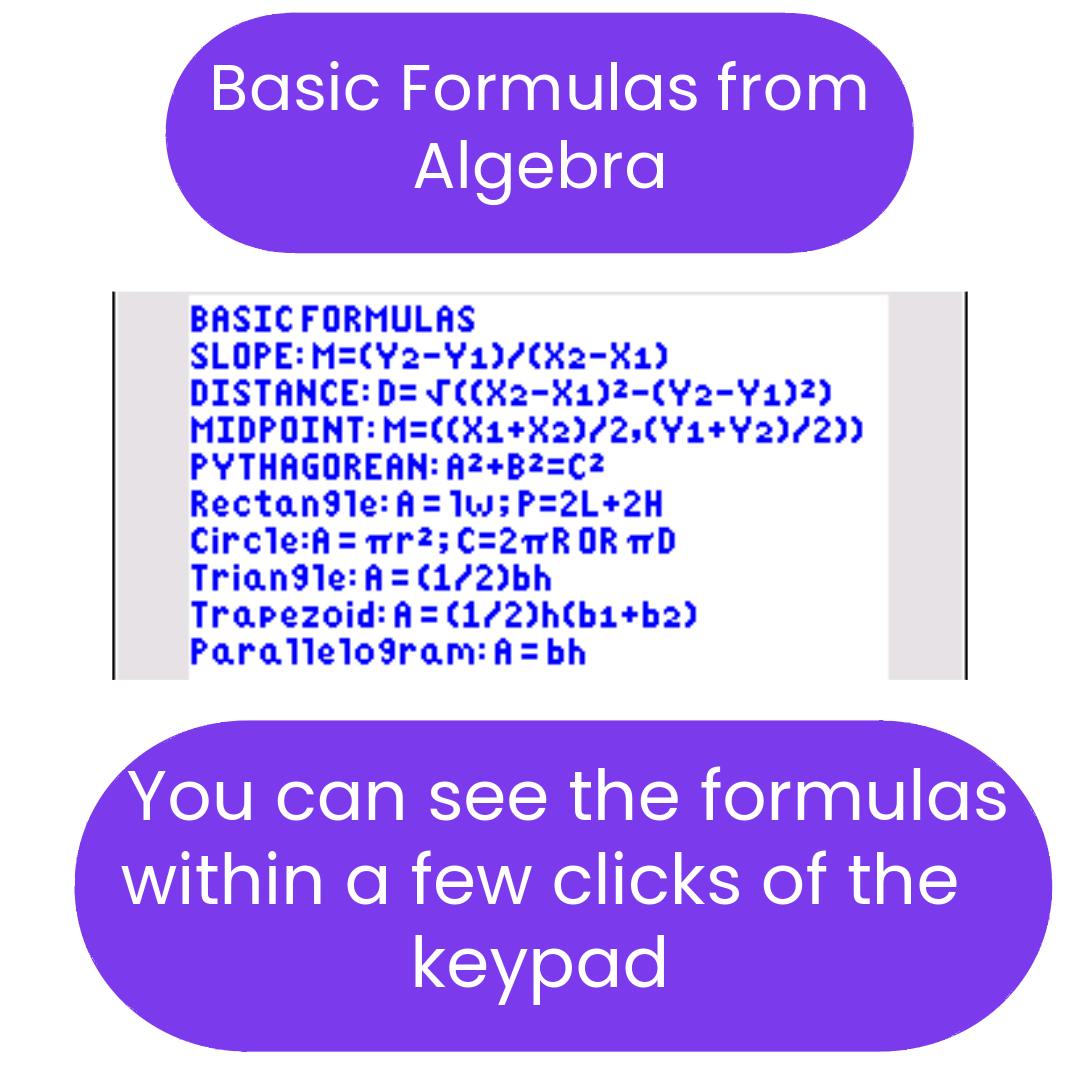 Precalculus Equations & Formulas (TI-84 Plus CE) – mcstutoring.com