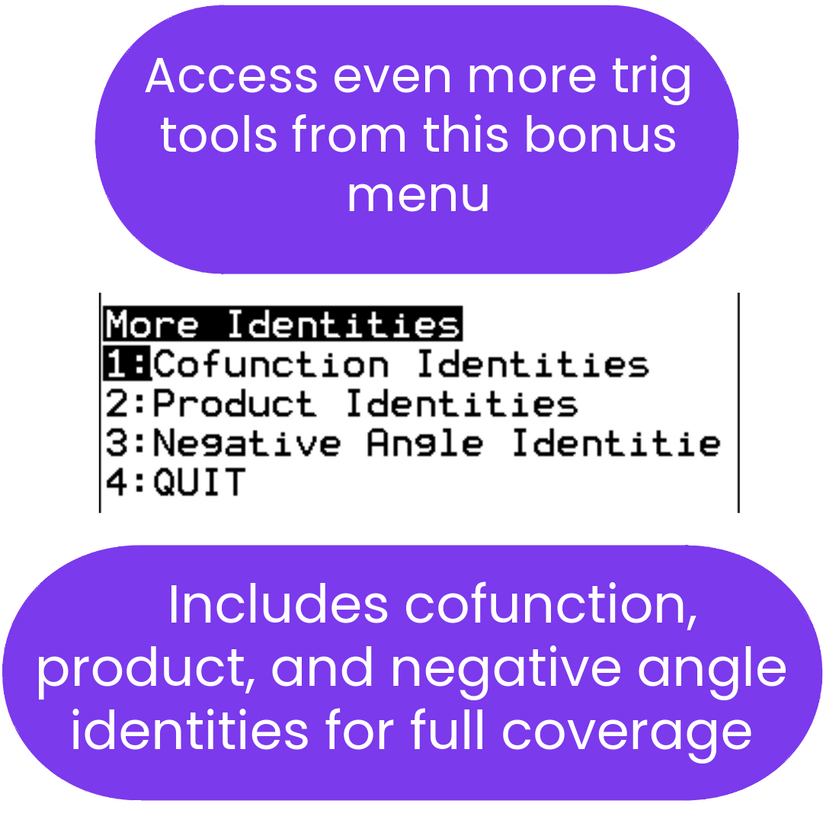 Trigonometric Identities TI-84 Plus CE Program – mcstutoring.com